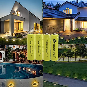 GEILIENERGY Solar Light Batteries AA Ni-Cd AA 600mAh 1.2V Rechargeable Batteries AA Rechargeable Batteries for Solar Lights Solar Lamp(Pack of 4)