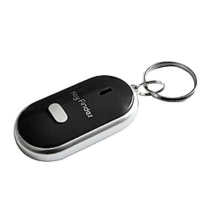 Key Finder Device - Voice Control Anti-Loss Device with Whistle Audio Induction Portable Locator for Pet Keychain Locator Key Suitcase Tracking Locating, Black