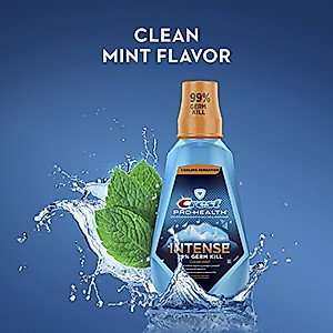 Crest Pro Health Intense Mouthwash with CPC (Cetylpyridinium Chloride), Clean Mint, 16.9 Fluid Ounce (Pack of 4)