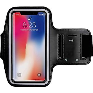 CaseHQ Water Resistant Cell Phone Armband Case Compatible Phone iPhone 11, 11 Pro, 11 Pro Max, X, Xs, Xs Max, Xr, 8, 7, 6, Plus Galaxy S10, S9, S8, S7, Plus Sizes and More. Adjustable Band & Key Slot