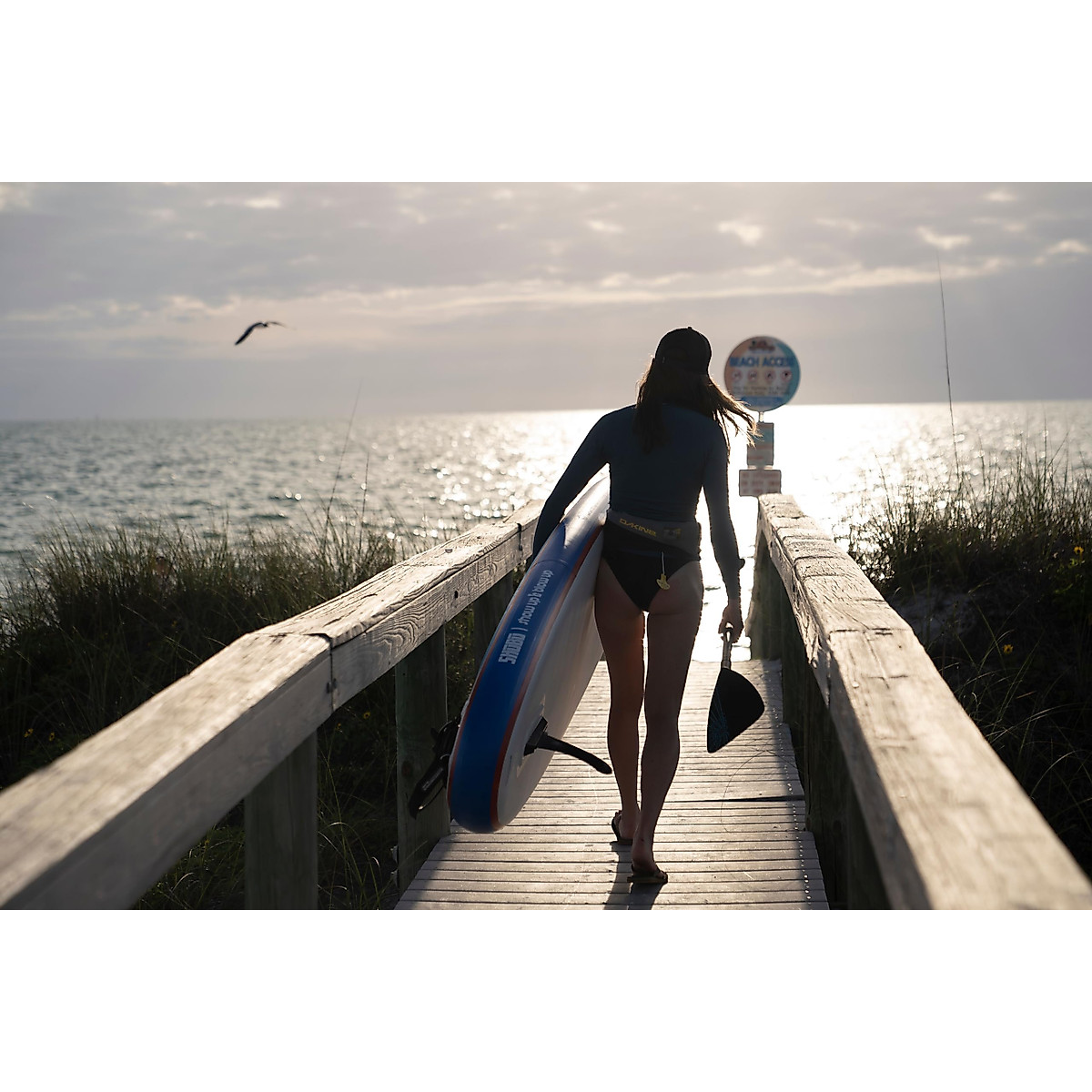 Boardworks Sōlr | Recreational Stand Up Paddleboard | X-Shot Epoxy Hardboard with Paddle | 10' 6",Blue/White/Grey