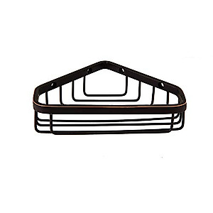 Design House 588939 6-inch Modern Wall-Mounted Stainless Steel Corner Shower Basket, Oil Rubbed Bronze