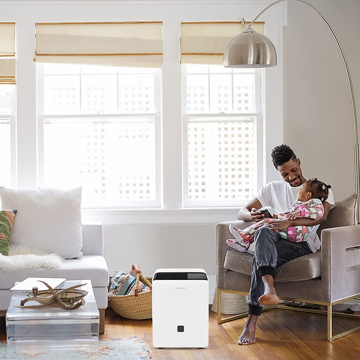Frigidaire FFAD6022W1 Dehumidifier, High Humidity 60 Pint Capacity Dehumidifier with a Easy-to-Clean Washable Filter and Custom Humidity Control for maximized comfort, in White