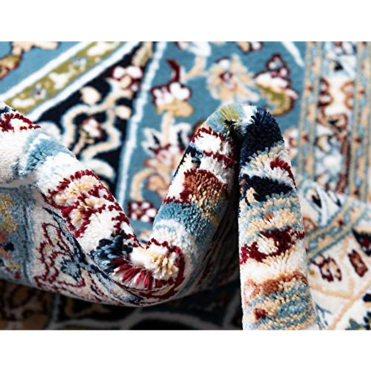 Unique Loom Narenj Collection Area Rug - Adams (10' Round Blue/Burgundy)