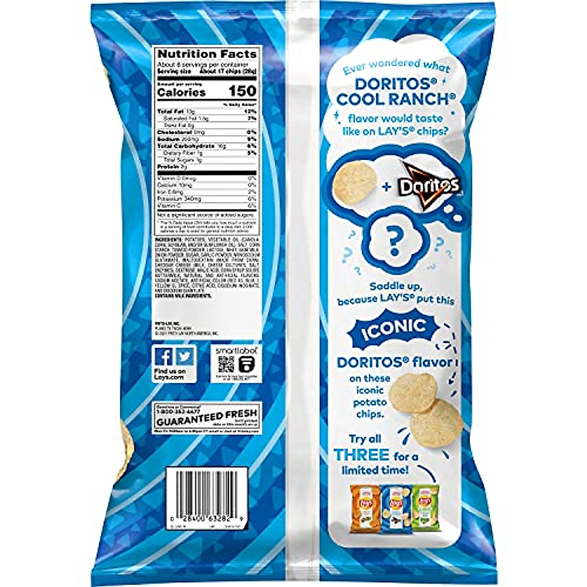 Lay's Doritos Cool Ranch Flavored Potato Chips, 7.75 Oz