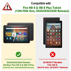 Fintie Case for Kindle Fire HD 8 & HD 8 Plus Tablet (Fits Both 12th Gen 2022 & 10th Gen 2020 Release) - 360 Degree Rotating Swivel Stand Protective Cover with Dual Auto Sleep Wake, Brown