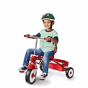 Radio Flyer Deluxe EZ Fold 4-in-1 Stroll 'N Trike, Red Tricycle, Toddler Bike