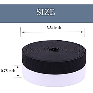 XKDOUS Elastic Band for Sewing, 0.75 Inch 16 Yards 2 Roll Knit Elastic Bands for Sewing Waistband and Pants Waist, High Elasticity(8 Yard White, 8 Yard Black)