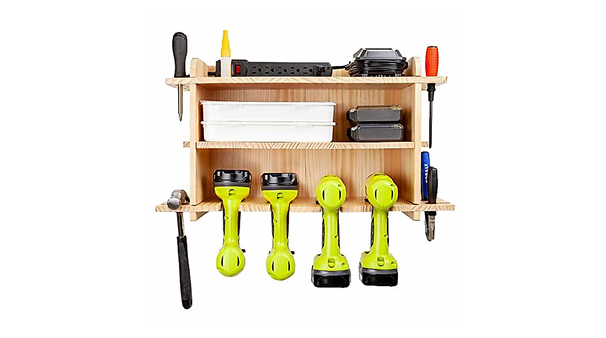 LampLighter Power Tool Organizer & Drill Storage Rack | Easy Wall Mount