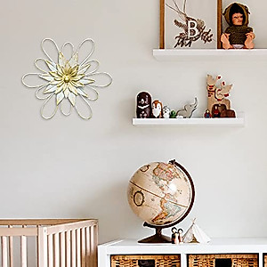 hogardeck Metal Flower Wall Decor - 13" Metal Floral Wall Decoration for Bedroom, Living Room, Bathroom, Kitchen, Outdoor Wall Art