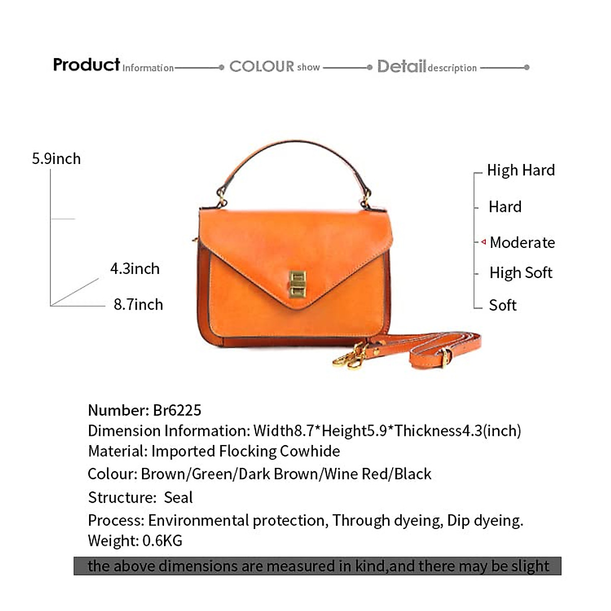 Leather Bags Purses and Handbags Shoulder Bags for Women Soft Leather Ladies Crossbody Bag Wax Skin Bag Retro Classic Style (Black)