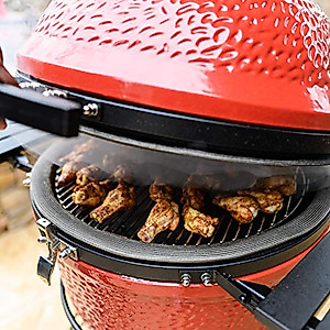 Kamado Joe KJ15040921 Classic Joe III 18-inch Charcoal Grill with Cart and Side Shelves, Blaze Red
