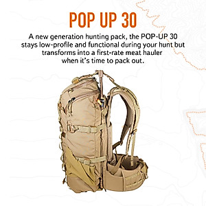 Mystery Ranch Women's Pop Up 30 Hunting Backpack, Weatherproof, Daypack for Travel, Hiking, Outdoors, Camping, 30L, S, Coyote