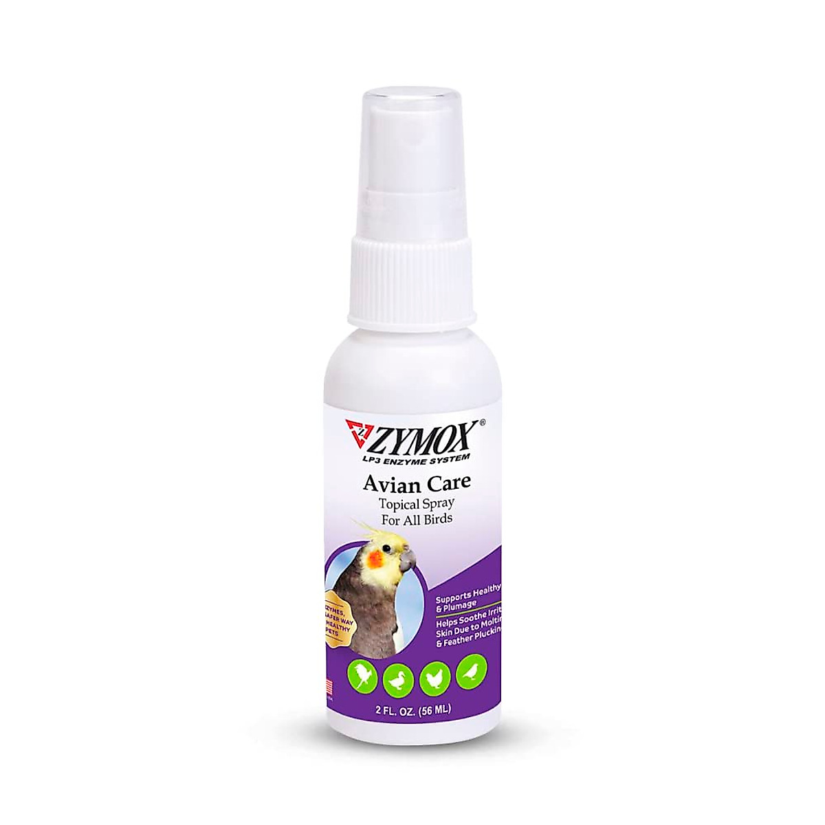 Zymox Avian Care Topical Spray for All Birds, 2 oz. – Soothes Irritated Skin & Supports Healthy Plumage for All Birds, Fowl & Poultry