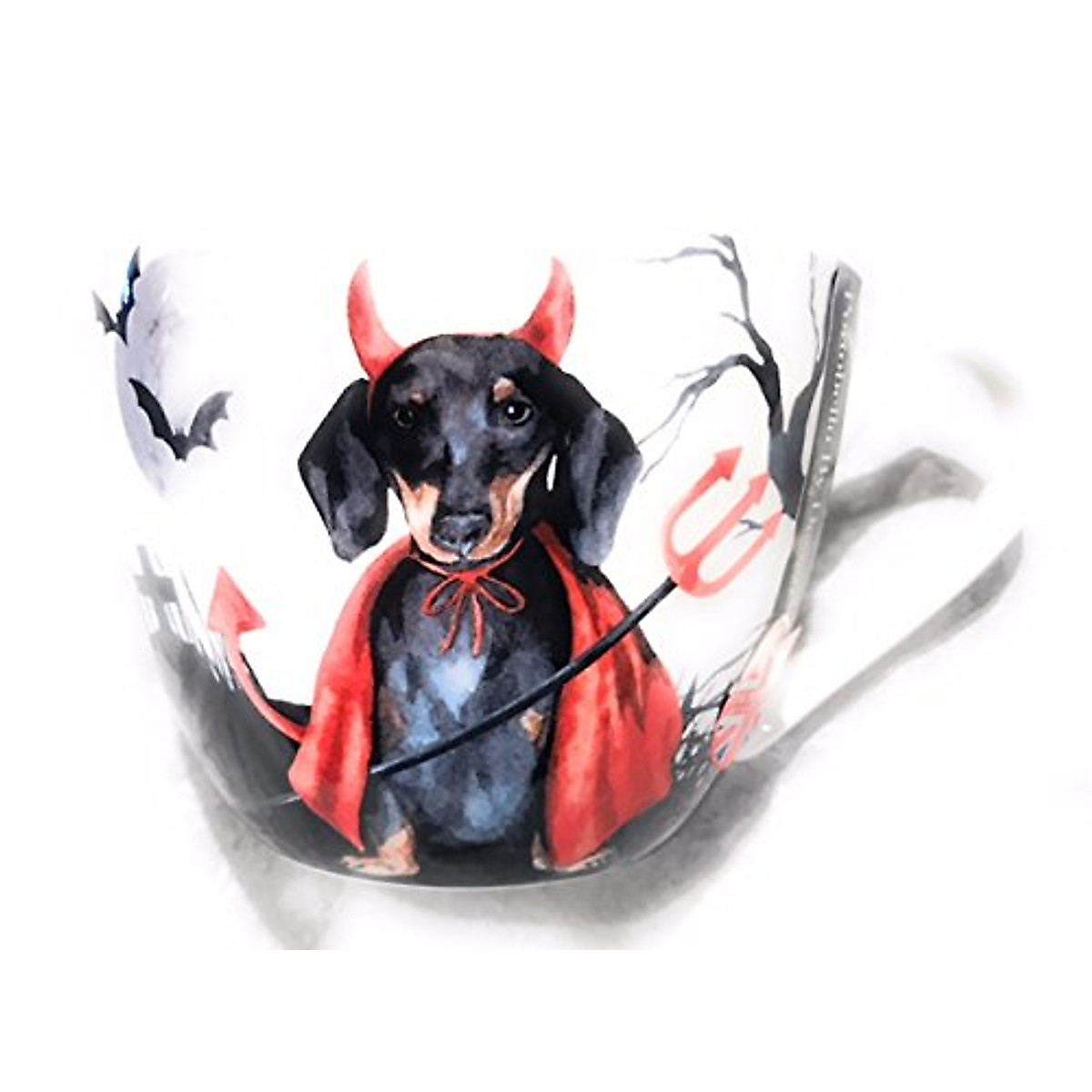 Portobello By Inspire Halloween Dachshund Little Devil Fine Bone China Mug