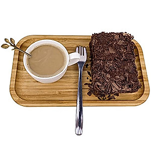 Bamboo Serving Tray,Natural Bamboo Wood Decorative Rustic Trays, Great for Dinner Trays, Tea Tray, bar Tray, Breakfast Tray, or Any Food Tray