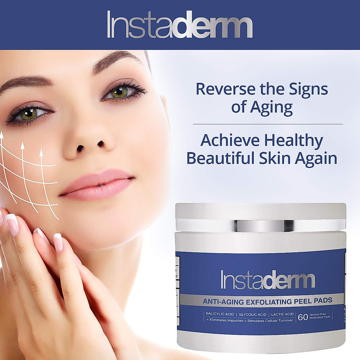 nti-Aging Exfoliating Peel Pads -Chemical Peel Pads with Glycolic, Lactic, and Salicylic Acid. Smooth’s Fine Lines, Wrinkles, Dark Spots & Skin Roughness to Enhance the Skins Texture & Tone