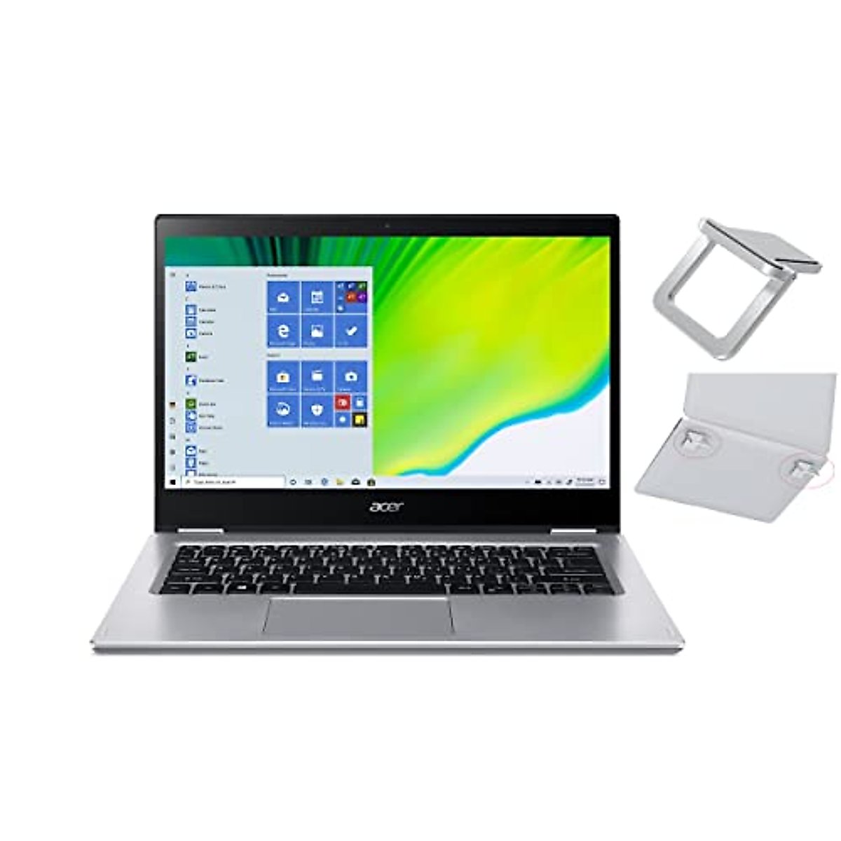 Acer Spin 3 14" FHD 2-in-1 IPS Multi-Touch Laptop | Intel Corei7-1065G7 | 8GB DDR4 RAM | 1TB SSD | Intel Iris Plus Graphics | HDMI | Windows 10 | Pen | with Laptop Stand Bundle
