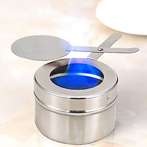 Housoutil 4PCS Fuel Holder with Safety Cover, Stainless Steel Chafer Fuel Cans with Handle, Multifunction Stove Food Parties Warmer Fuel Cans Box Set Perfect for Buffets and Catering Events