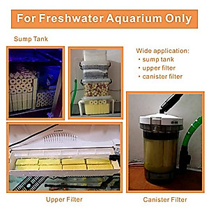 hygger 6.2-Inch Long Aquarium Bio Media Ceramic Filter Media Blocks for Sump Tank Pond Saltwater Aquarium Fish Tank Biological Media (7.9 lbs,40-Pack)