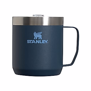 Stanley Stay-Hot Camp Mug 12 oz | Press Fit Drink Through Lid | Cup for Coffee, Tea and Drinks | Insulated Stainless Steel Coffee Mug | BPA-Free | Navy