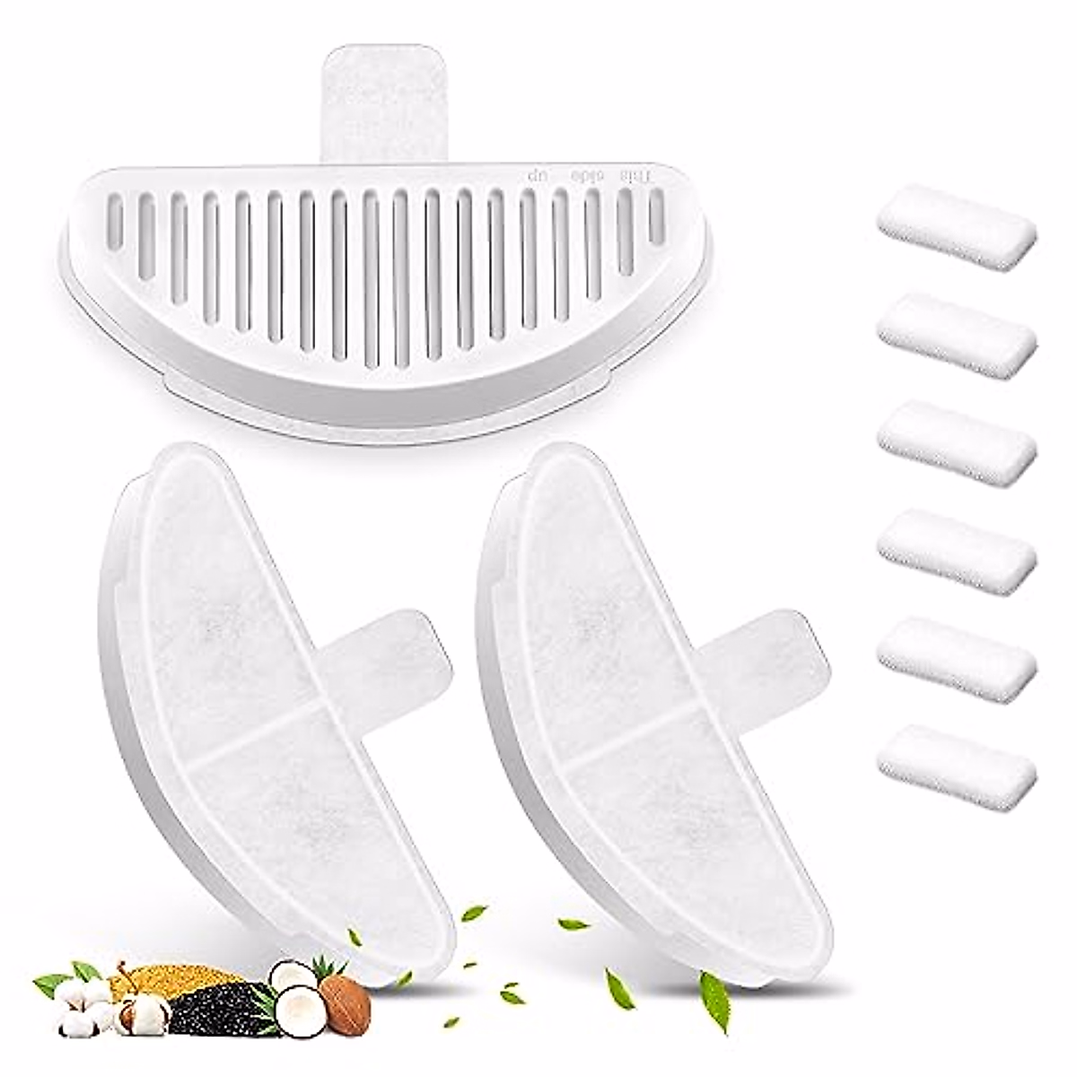 3 Pack Replacement Filters & 6 Pack Filter Sponges for 67oz/2L Wireless Automatic Pet Fountain, BFLICROY Cat Water Fountain Filter, Pet Water Fountain Filters with 6 Layers Filtration System