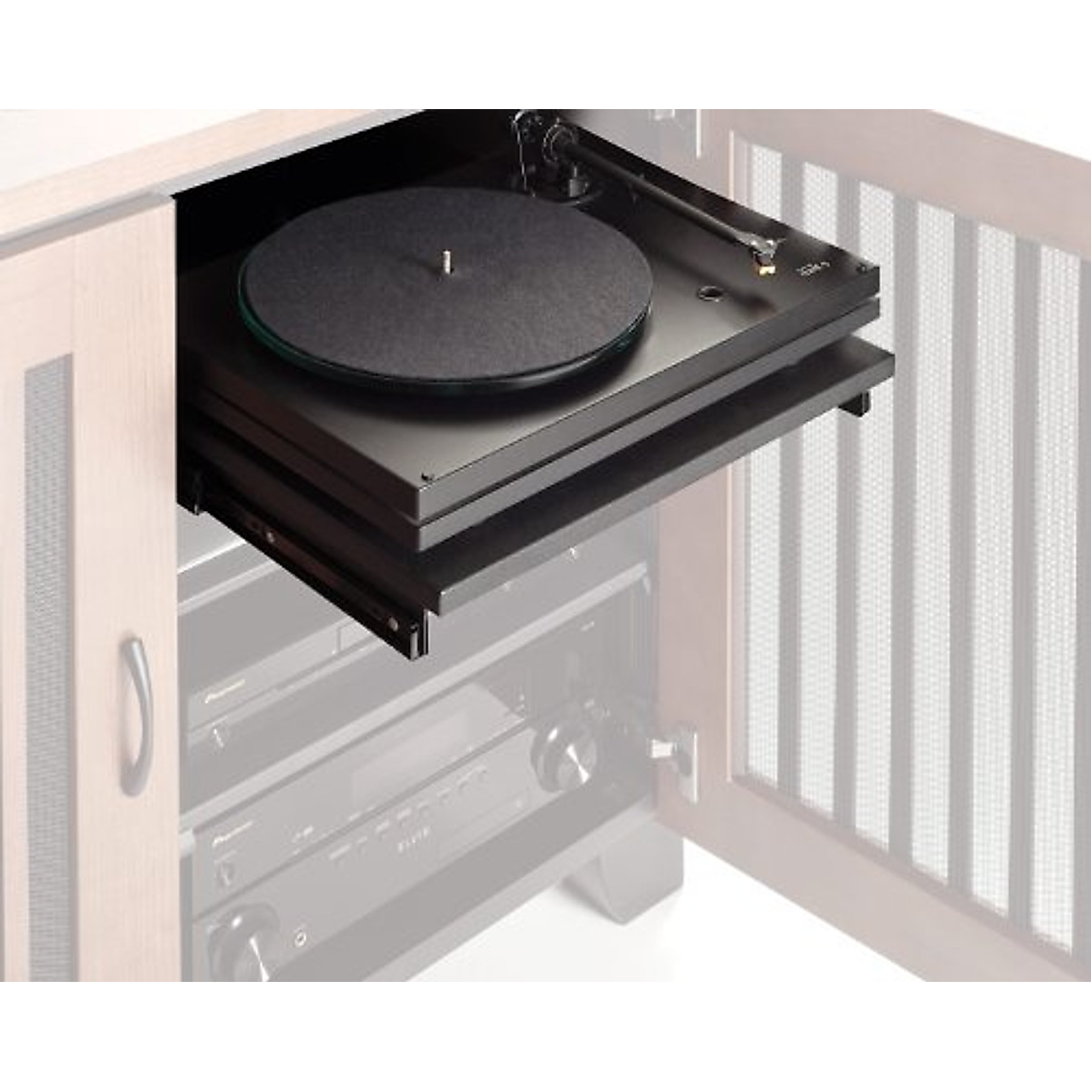 Salamander Designs SA/PS2 Single-Width Heavy-Duty Pull Out Shelf, Black