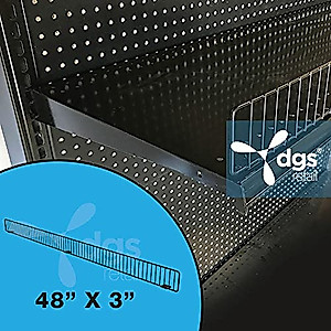 Wire Shelf Divider Front Fence for 48"W Lozier & Madix Gondola Wire Shelving, Black, 3"H