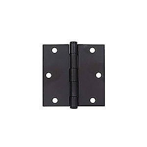 3-1/2 in. Matte Black Square Corner Smooth Action Hinge (3-Pack)