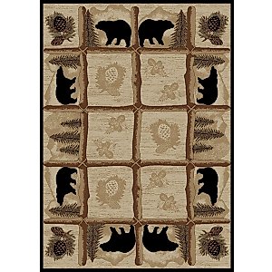 Rug Empire Rustic Lodge Area Rug, Bear Cabin, 2X3