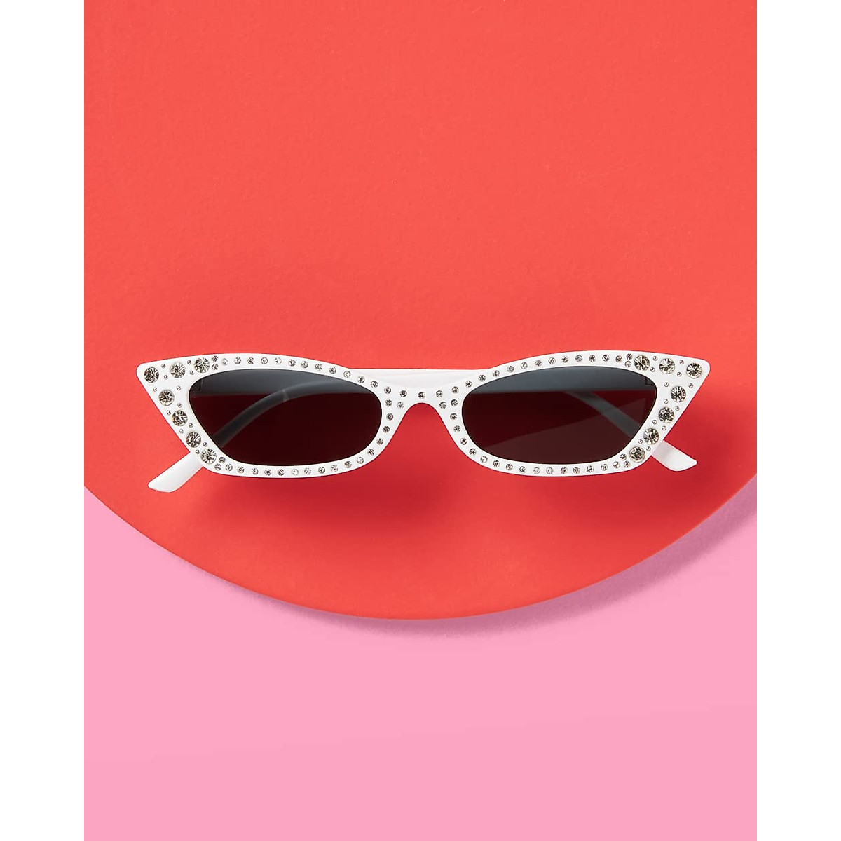 xo, Fetti White Bedazzled Cat Eye Sunglasses | White Bachelorette Party Favor, Bridesmaid Sunnies Gift, y2k Birthday Party Decorations + Cool Halloween Costume