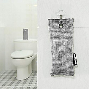 HIDBEA Activated Bamboo Charcoal Air Purifying Bags (4-Pack) Natural Deodorizer Odor Absorber Eliminator Remover for Home, Pets, Car, Closet, Shoes, 75g x 4, Grey