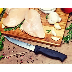 Ergo Chef Prodigy Series 6-Inch Wide Boning Knife - High Carbon Stainless Steel Semi-Stiff Blade – Ergonomic Non-Slip handle