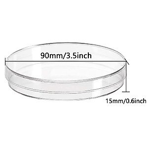 Pack of 10 Plastic Petri Dish with Lid, 90mm Diameter x 15mm Depth Plastic Petri Dish, Supplies for School Experiment Projects, Laboratory, Clear Petri Dish for Theme Party Events