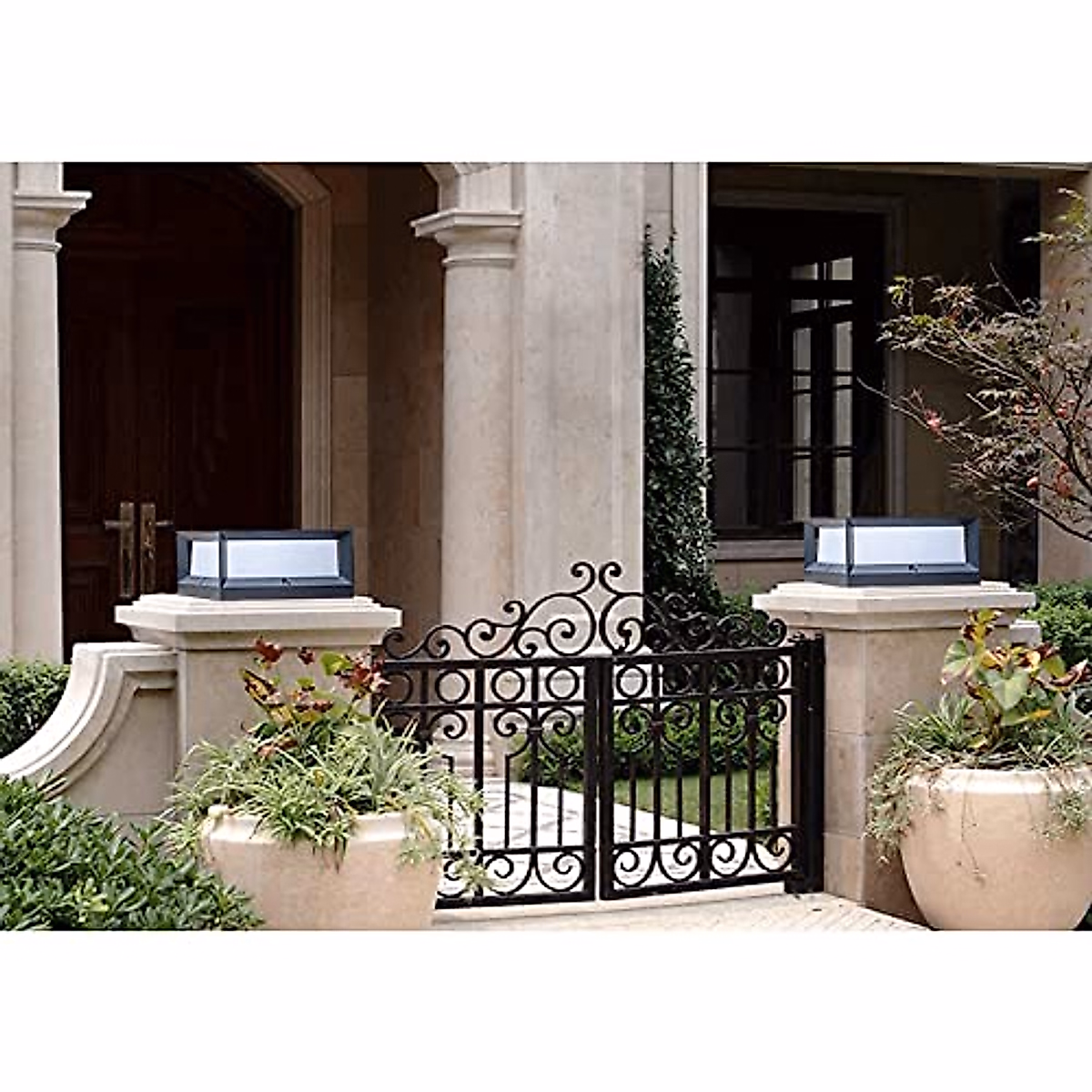 CZLZY Square Outdoor Waterproof Pillar Lamp, Die Casting Aluminum Pillar Lights, Acrylic Lamps, E27 Snail Lamps, Lawn Villa Courtyard Landscape Lights, Garden Pillar Pole Lamp