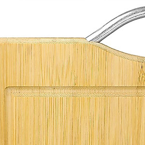 Home Basics CB44252 Bamboo Cutting Board with Handle, Medium, Natural