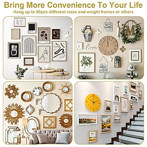 MAPVOLUT 90PCS Picture Hanging Nails, 3 Sizes Wall Decorative Nails for Hanging Pictures Frame Kit Hanging Hardware Tool Hangers for Claw Drywall Nails (Small Medium Large Nails)