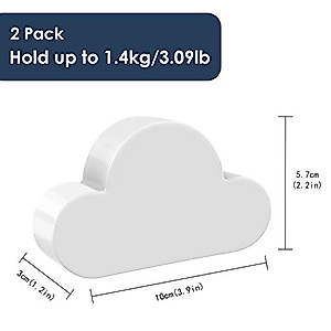 MoKo Magnetic Key Holder, [2 Pack] Magnetic Key Rack Organizer Hooks with Adhesive Magnetic Key Ring Holder for Wall Door - White