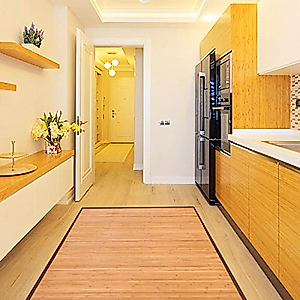 Giantex 5'x8' Bamboo Area Rug Floor Carpet Natural Bamboo Wood Indoor 60” x 96” Area Rug