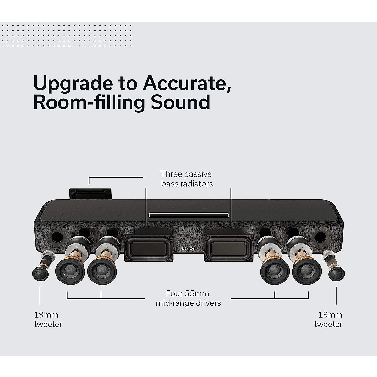 Denon Home Sound Bar 550 with Dolby Atmos and HEOS Built-in (Factory Certified ) (Renewed)