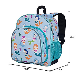 Wildkin 12 Inch Kids Backpack with Modern Nap Mat (Mermaids)