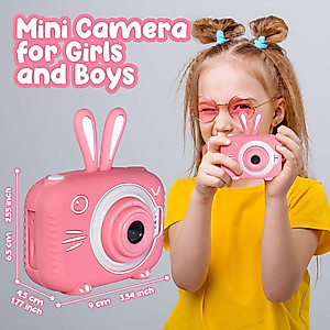 Vasttron Kids Camera for Girls Boys 3-12 Years Old Selfie Children Camera Infant Toys Bunny 1080P HD Digital Video Camera for Toddler Christmas Easter Birthday Gifts with 32GB SD Card