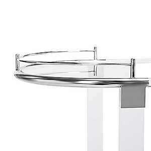 Safavieh Home Collection Lennon Acrylic Trolley Bar Cart, Clear/Silver