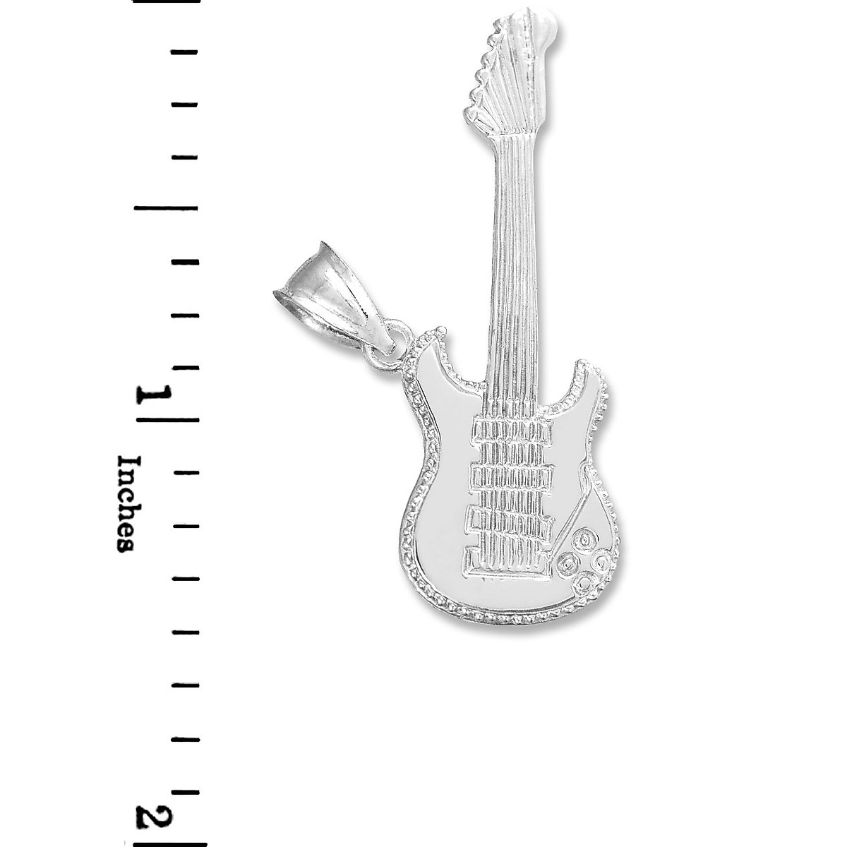 925 Sterling Silver Music Charm Electric Guitar Pendant