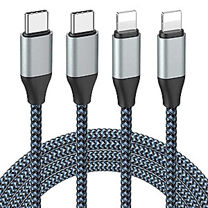 USB C to Lightning Cable, 10FT 2Pack 20W MFi Certified iPhone Fast Charger Sync Nylon Braided Type C Charging Cord Compatible with iPhone 14/14Plus/13/13Mini/13ProMax/12/12Pro Max/11/11Pro/XS