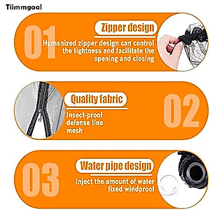Tiimmgaal Mosquito Neting for 14FT Double-Sided Patio Umbrella Sunbrella Neting Double Zipper Water Pipe Bottom Used and for Patio Gazebo pop up canopy10x10 interchangeable (Black)