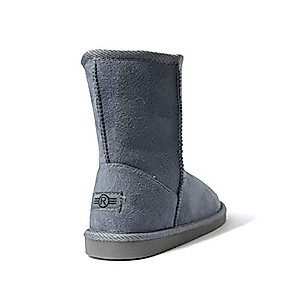 REDVOLUTION New Kids Classic Snow Boots Faux Fur Midcalf Outdoor Boots (Big Kid) (430 Grey, numeric_4)