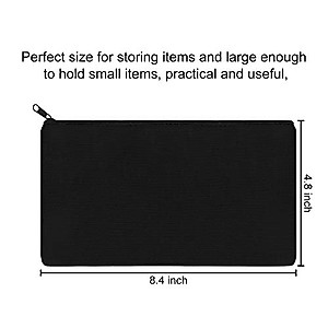 Outus 40 Pieces Canvas Pouch Bags Bulk Black Canvas Makeup Bags Pencil Case Blank DIY Craft Bags for Travel DIY Craft School Classroom Supplies