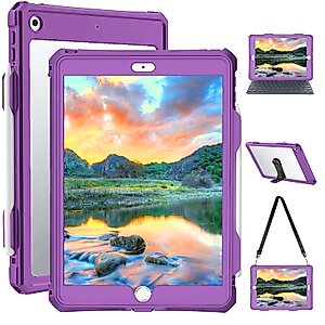 Transy for Waterproof iPad 10.2 Case, Waterproof iPad 9th /8th/7th Generation Case Built-in Screen Protector, Full Body Shockproof Protection Case with Strap for iPad 10.2 inches 2021/2020/2019
