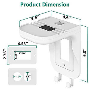 WALI Outlet Shelf Wall Holder, fit for Duplex GFCI Decorative Outlet, Bedroom Outlet Shell A Space Saving for Smart Home, Speakers up to 20lbs with Cable Management (OSH002-W), White